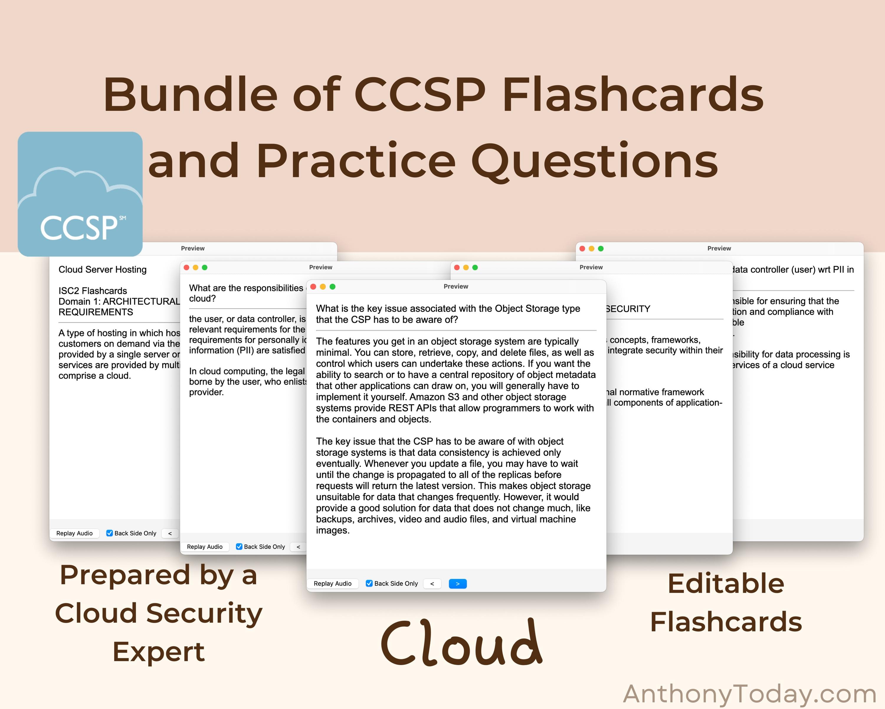 Cloud Security CCSP Certification Anki Flashcards | ISC2 Exam Prep Guide | Master Cloud Security ...