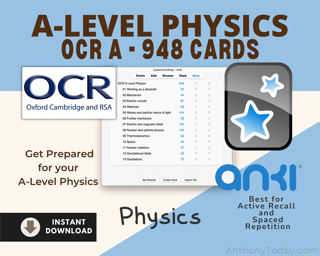 A Level Physics OCR Anki Flashcards | Official Exam Prep Question Study ...
