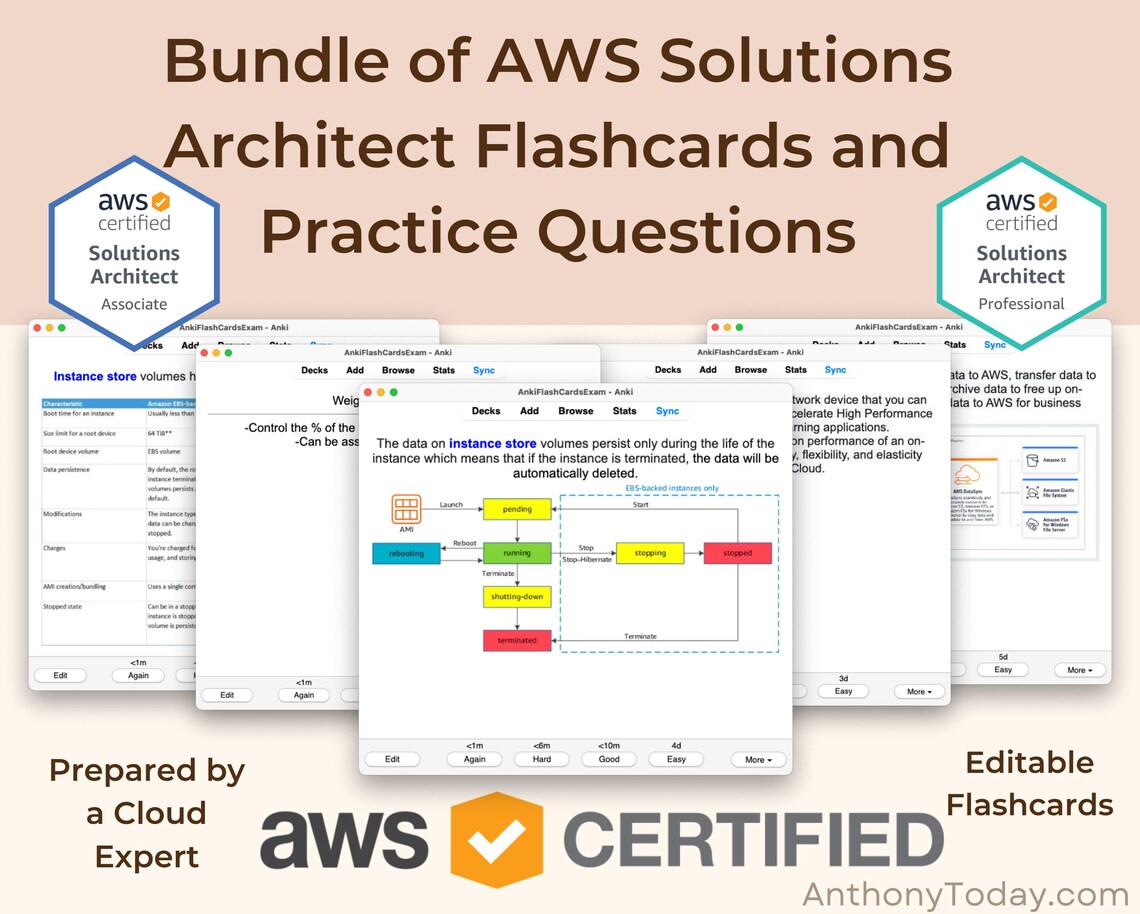 AWS Solutions Architect Anki Flashcards: SAA-C03 SAP-C02 Exam Prep ...