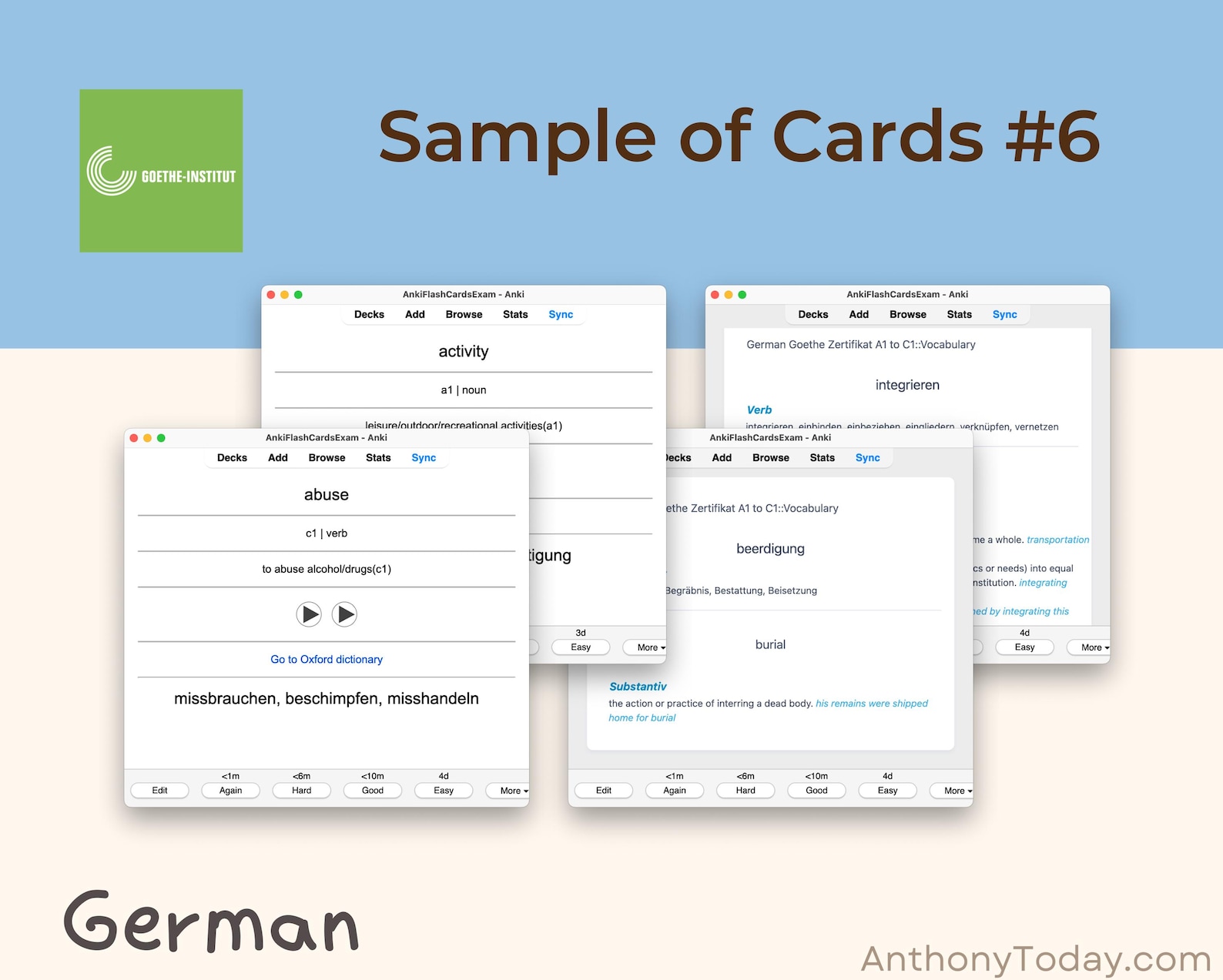 German Goethe Zertifikate Ultimate Guide Anki Flashcards Audio-enhanced ...