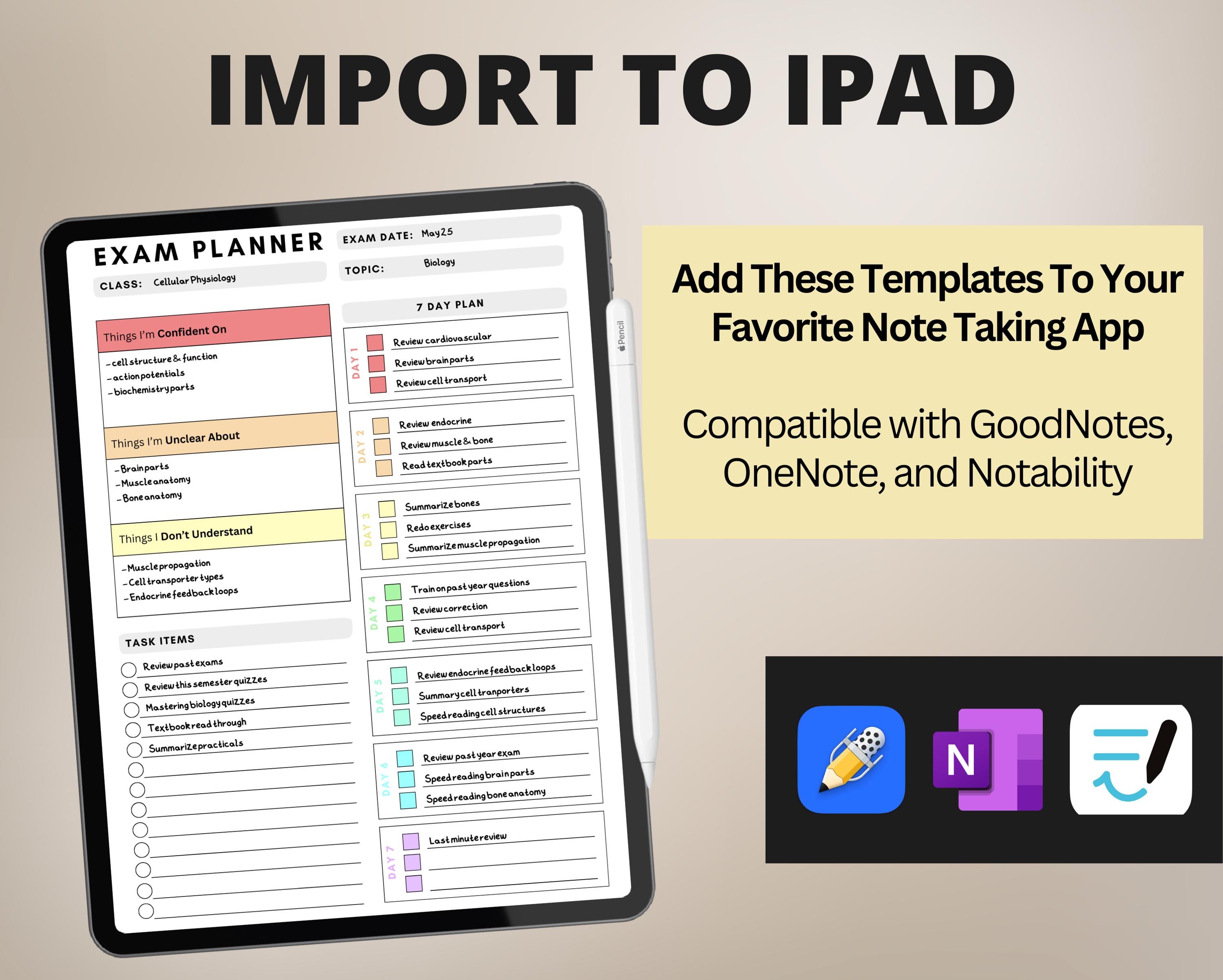 Cyber Exam Prep Planner: Digital Timetable for iPad (digital Download ...