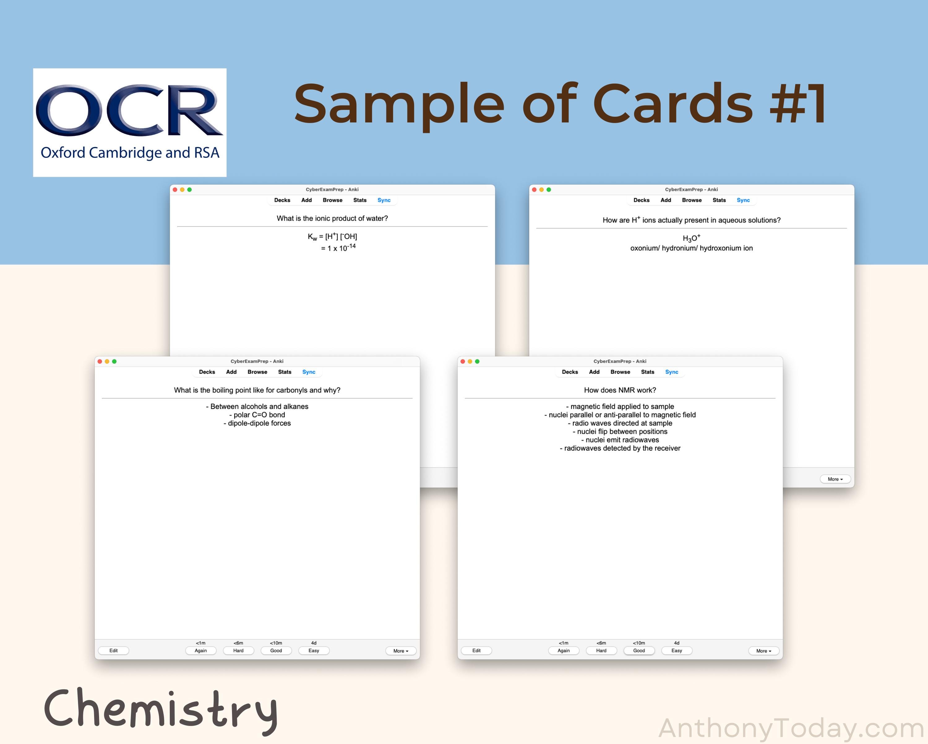 A Level Chemistry OCR Anki Flashcards | Ultimate OCR A Chemistry Study ...