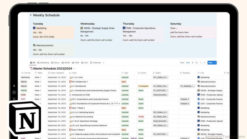 Ultimate Notion Student Dashboard | Organize Your Studies, Track Tasks ...