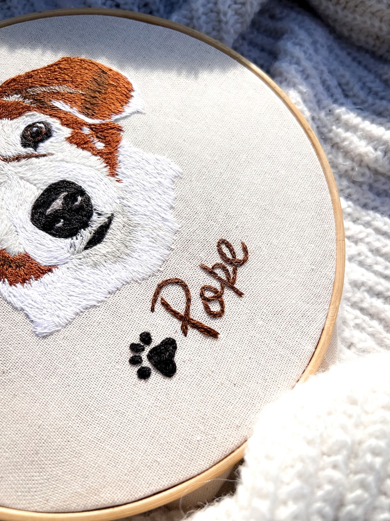 Customized Embroidery Pet Portrait, Mom and Daughter Portrait Gift ...