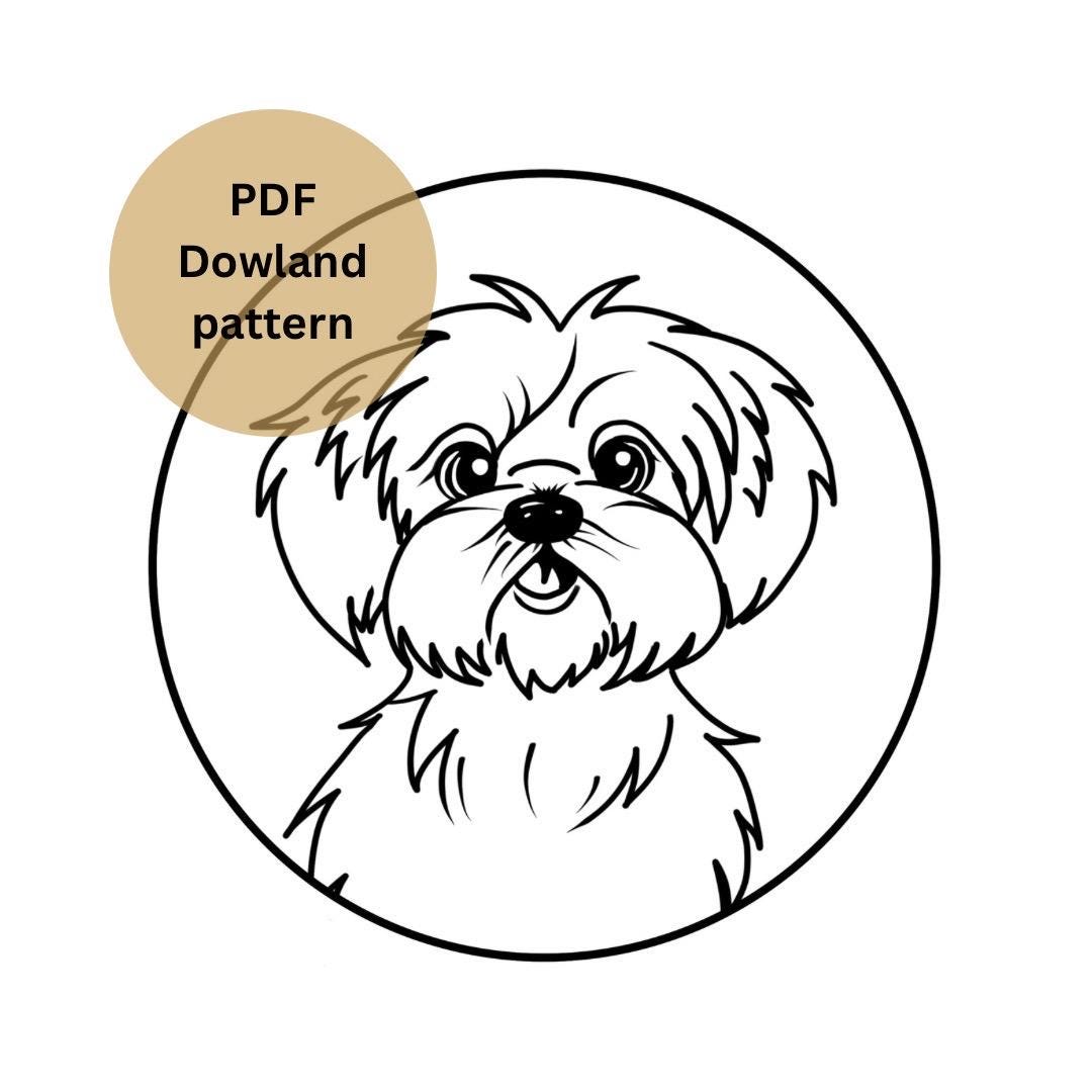 Custom Cocker Embroidery Pattern, Pet Portrait PDF for a Size 6" - 8 ...