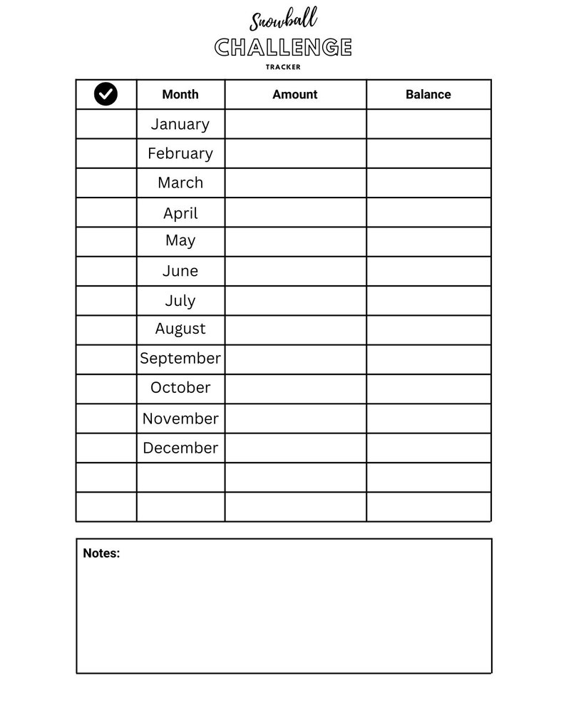 12 Months Snowball Savings Challenge - Etsy