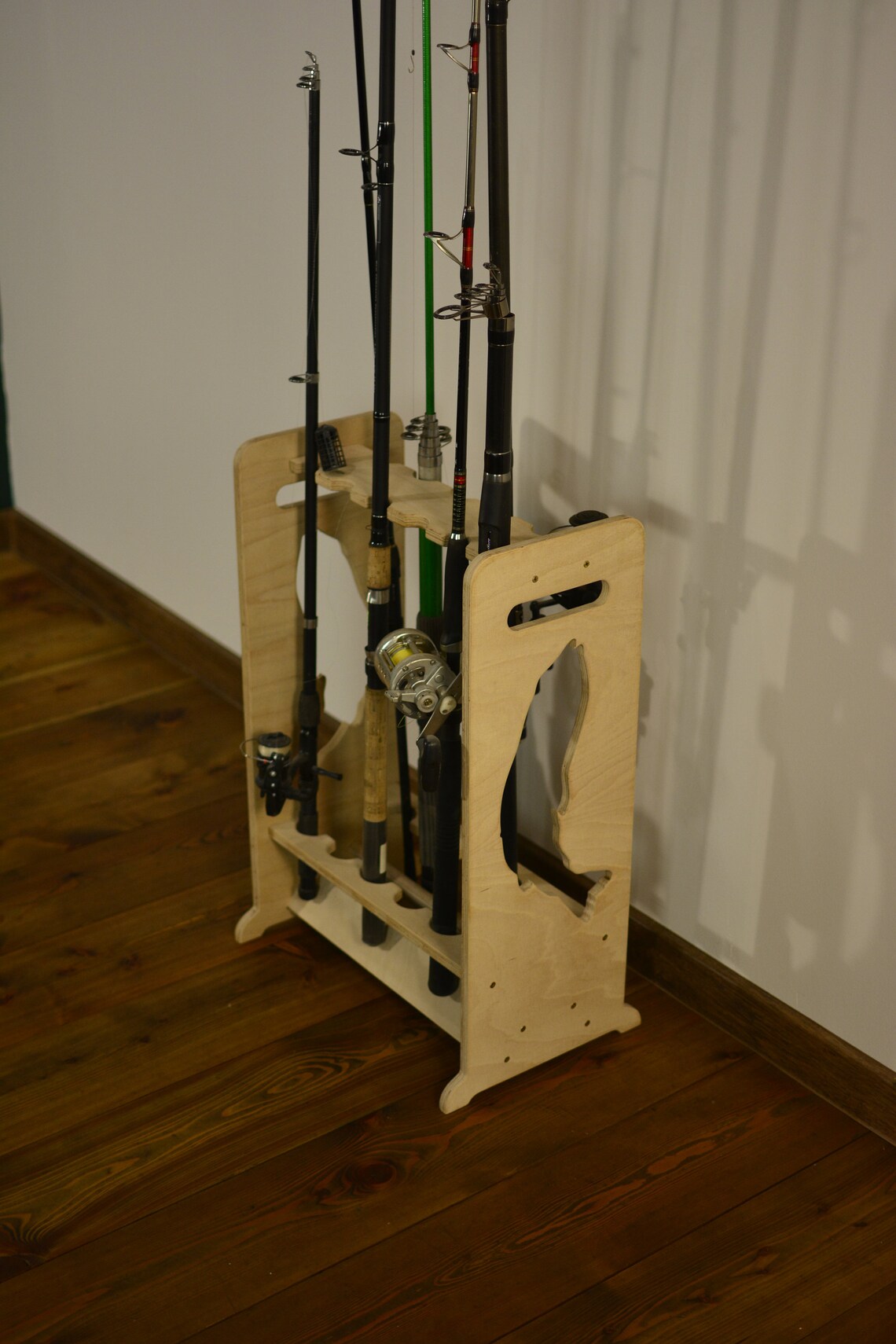 Fishing Rod Stand, 11 Poles, Fishing Rod Floor Rack, Gift for Fisherman ...