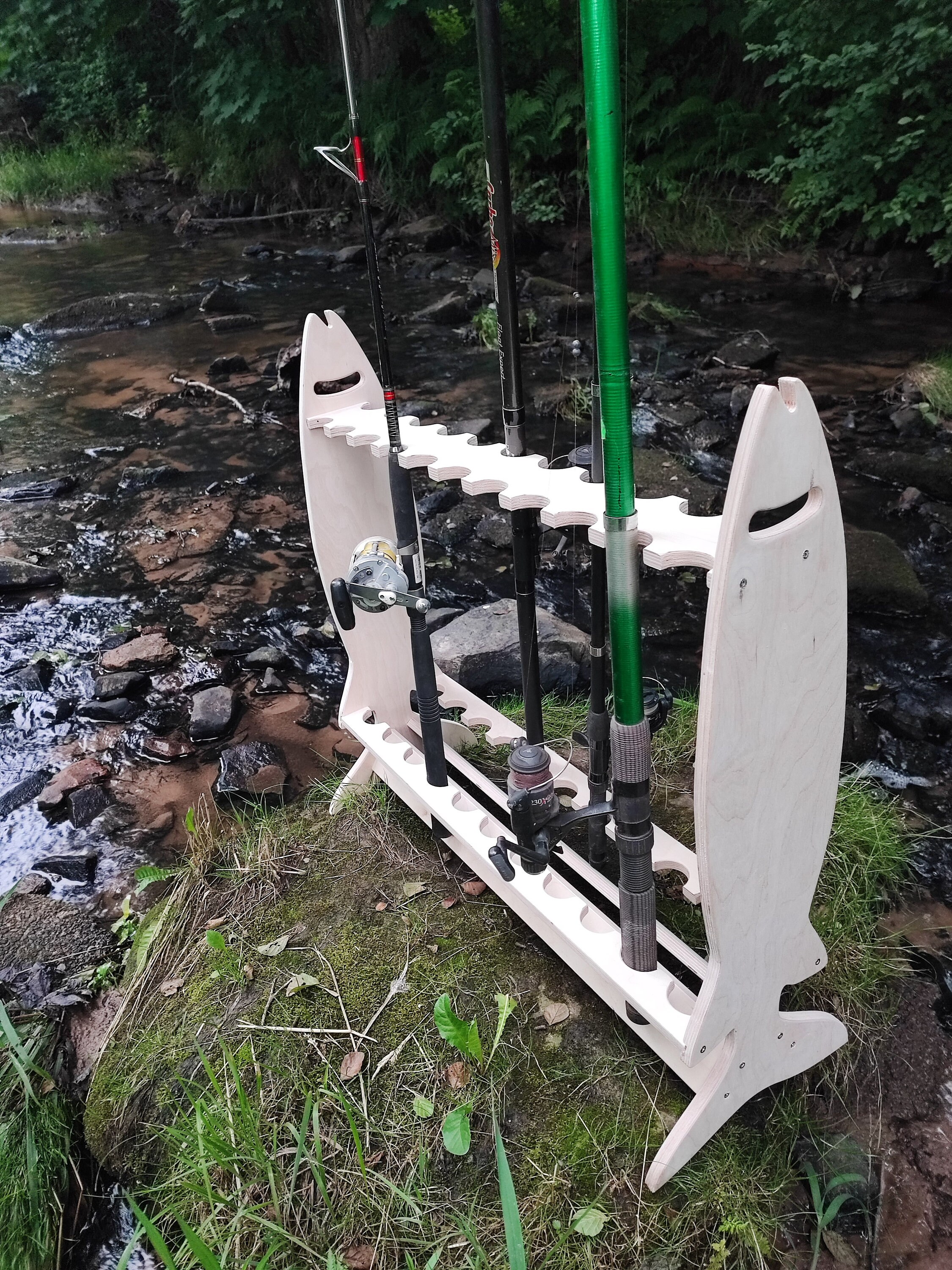 Fishing Rod Stand, 21 Poles, Fishing Rod Floor Rack, Gift for Fisherman ...