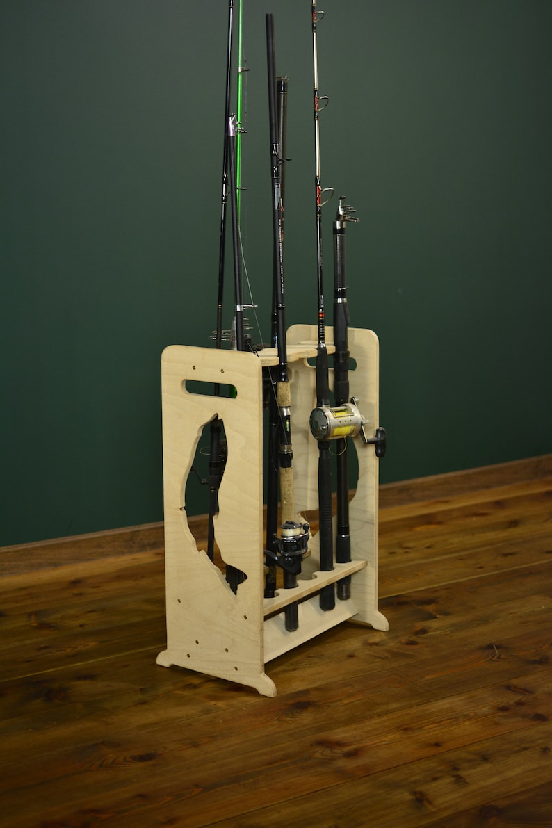 Fishing Rod Stand, 11 Poles, Fishing Rod Floor Rack, Gift for Fisherman ...