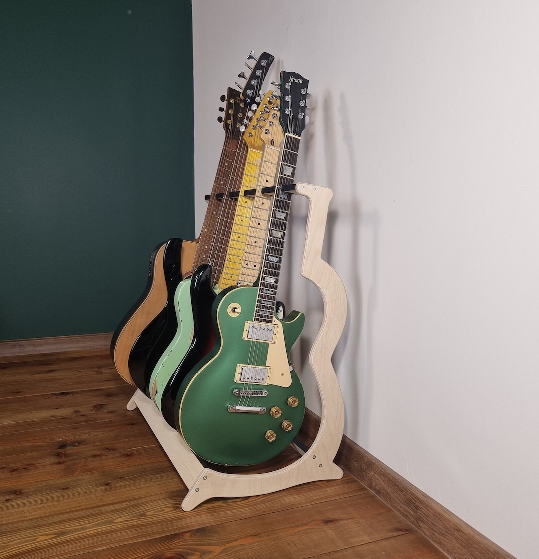 Display Your Guitars in Style With Our Wooden Rack for 2 to 7 Guitars ...