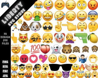 Emoji Svg Packet Emoji Png Files Emoji Clipart Emojis Svg - Etsy Canada