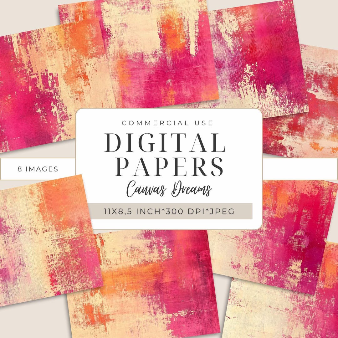 Soft Painterly Textured Digital Papers for Artistic Projects, 8 ...