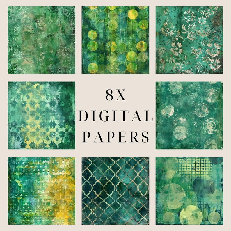 Gelli Print Style Digital Papers I Printable Scrapbooking Paper | DIY ...