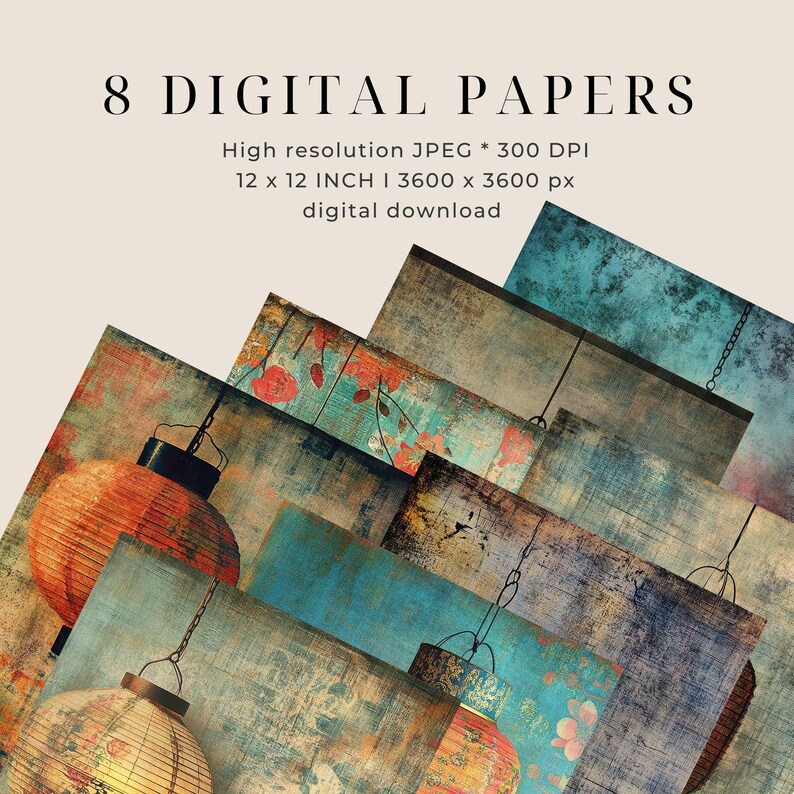 Digital Papers Pack | Paper Lantern I Printable Scrapbooking Paper ...