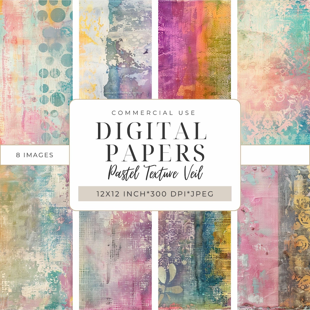Pastel Texture Veil I Digital Papers for Scrapbooking & Collage | Soft ...