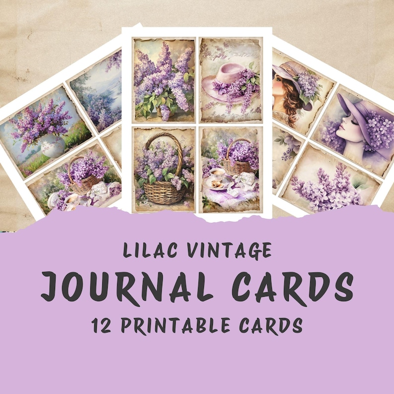 Lilac Vintage Junk Journal Mega Kit 145 Piece I Printable Journal ...