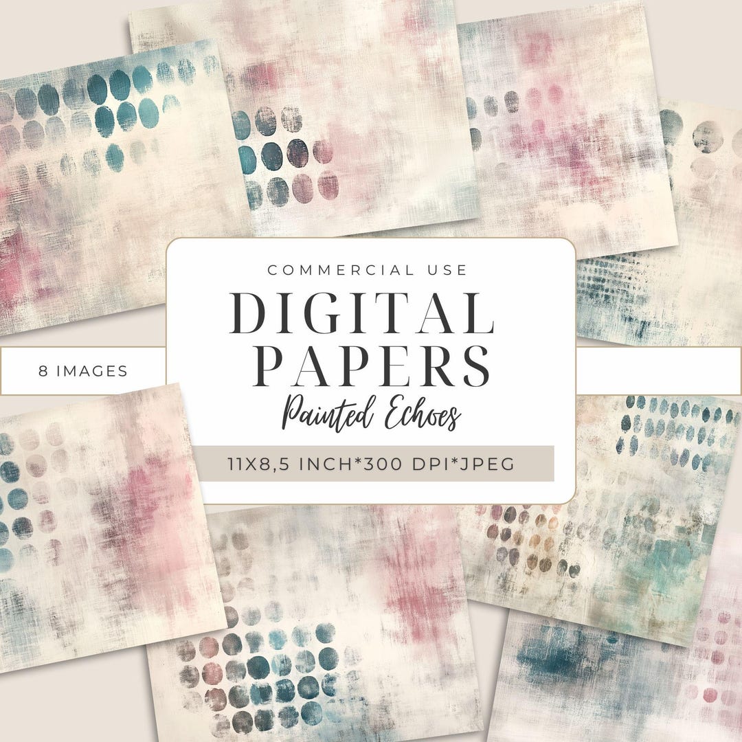 Gelli Print Style, Textured Digital Papers for Artistic Projects, 8 ...