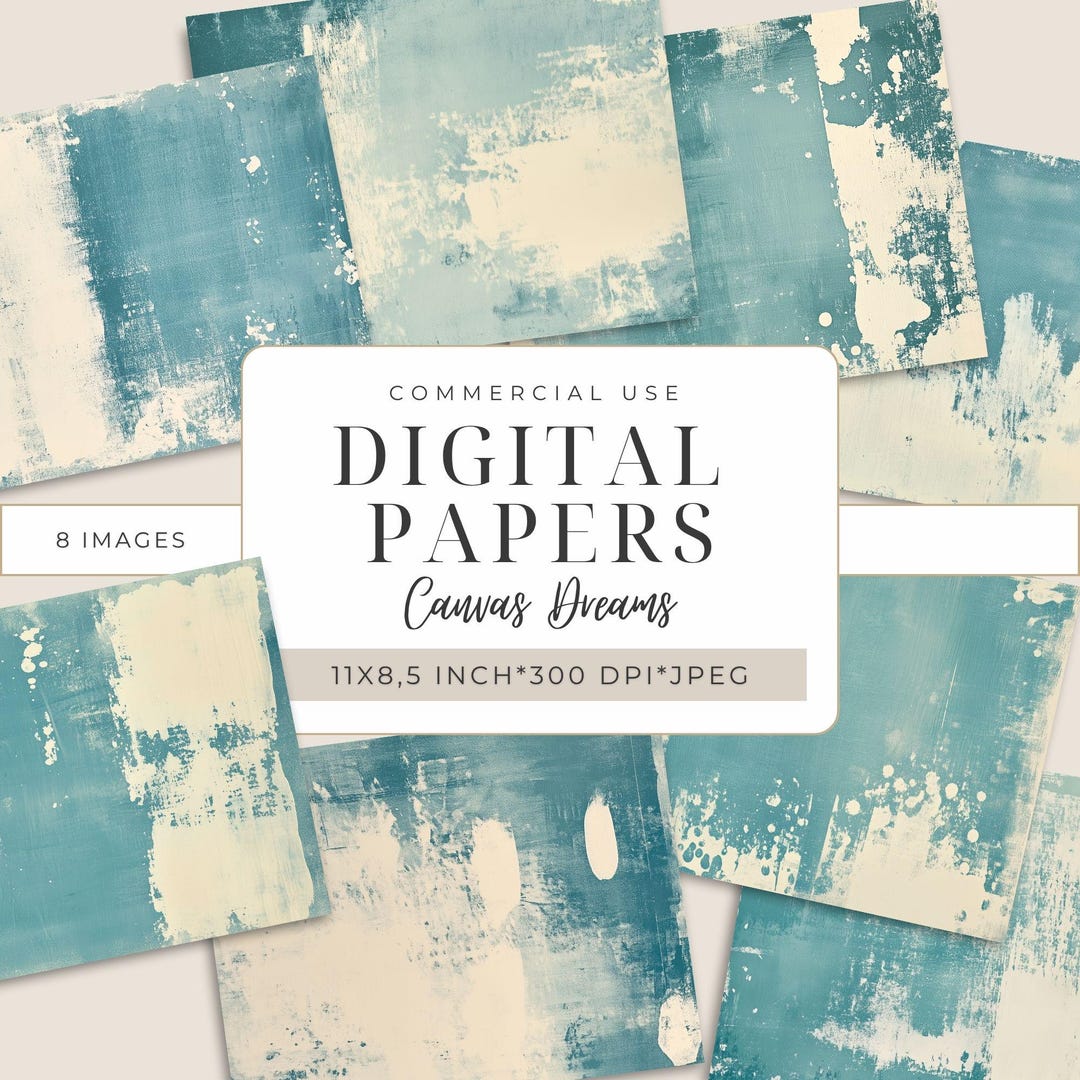 Soft Painterly Textured Digital Papers for Artistic Projects, 8 ...