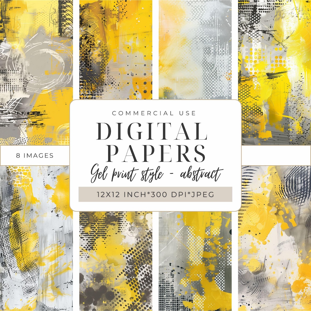 Gel Print Style Digital Papers I Printable Scrapbooking Paper | DIY ...