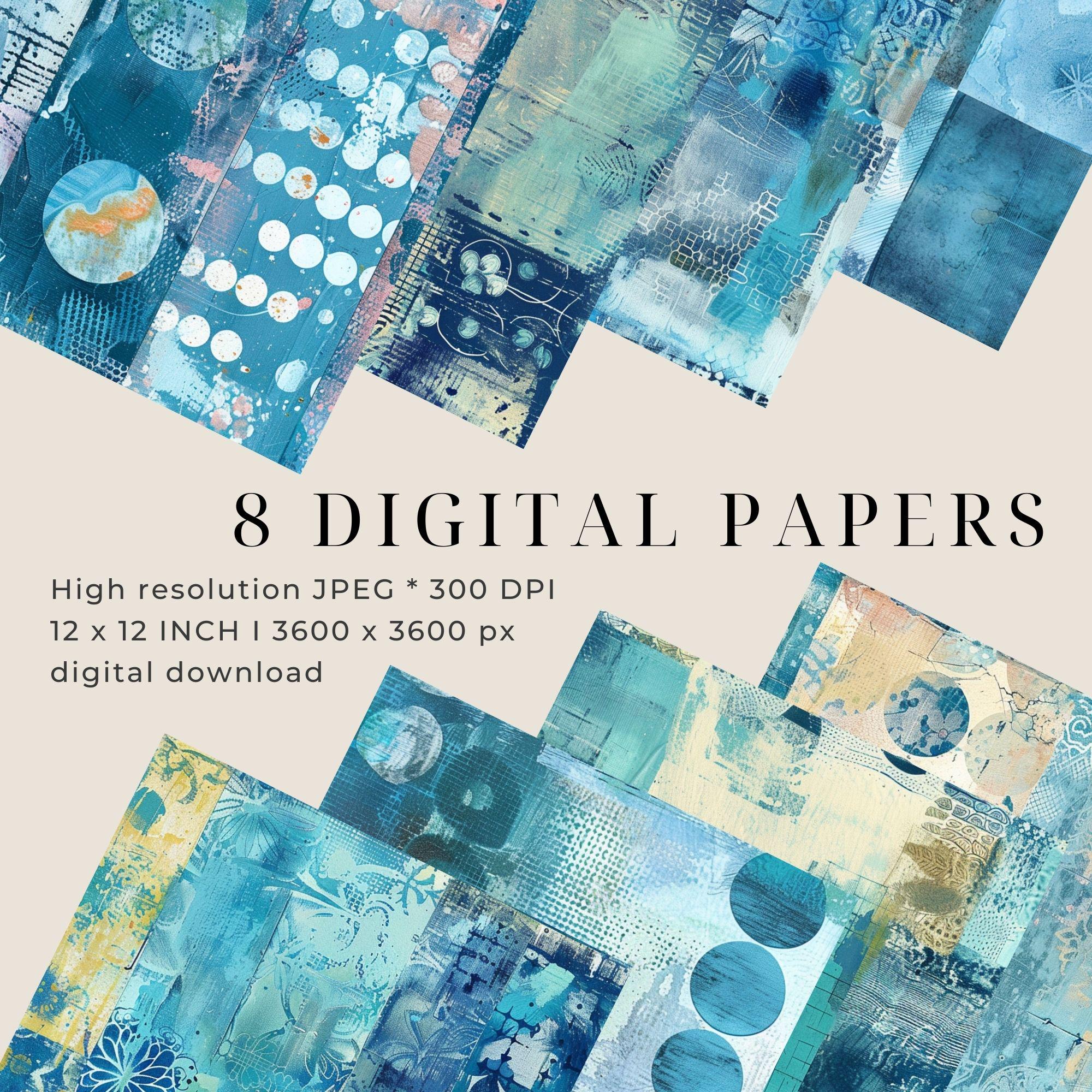Gelli Print Style Digital Papers I Printable Scrapbooking Paper | DIY ...