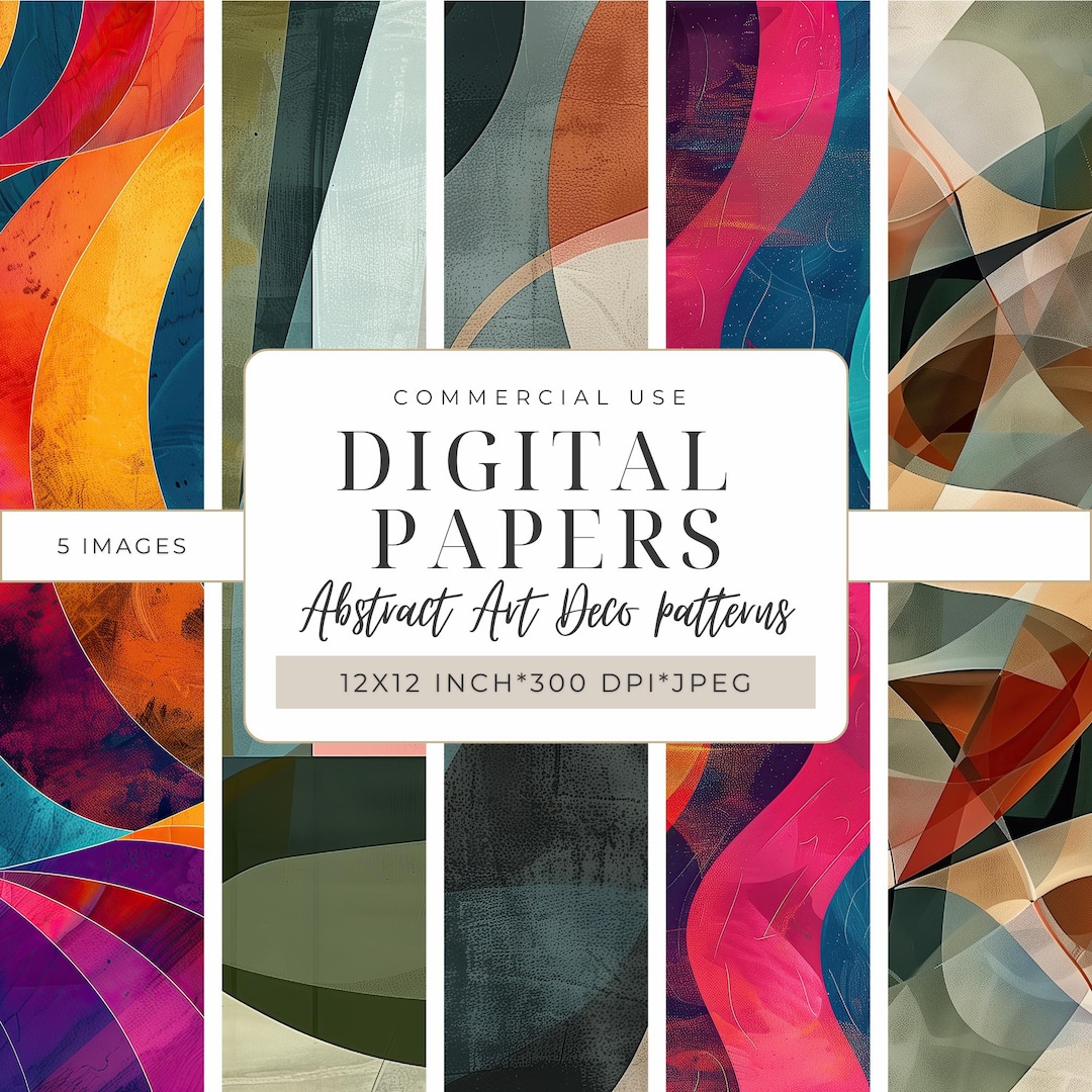 Digital Papers Pack | Art Deco Patterns I Printable Scrapbooking Paper ...