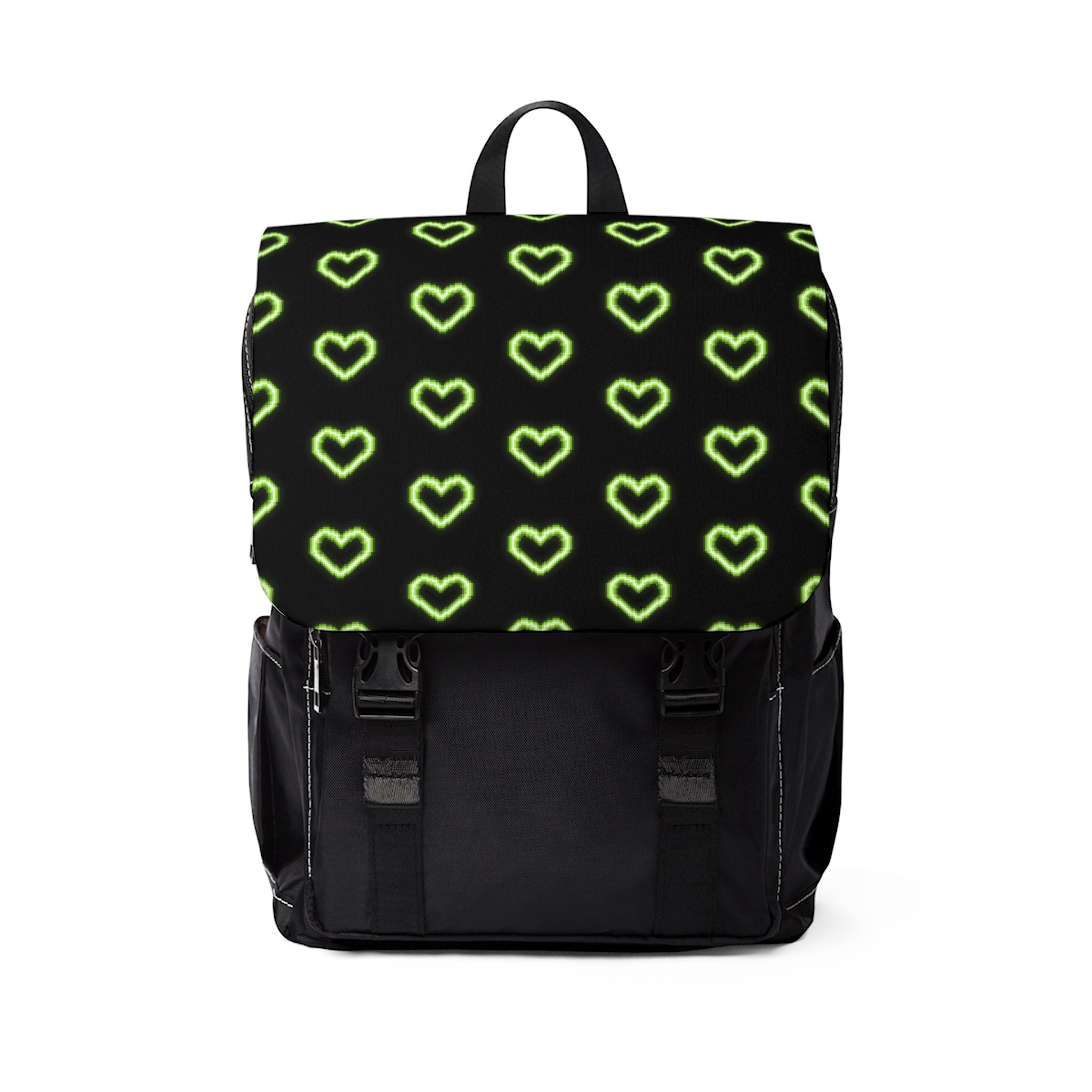 Neon Pixel Art Backpack Design School Heart Backpack Black - Etsy