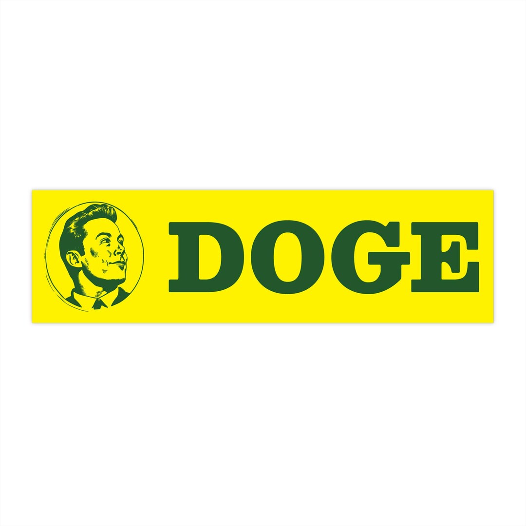 Retro Doge Bumper Sticker, Fun Car Décor, Dogecoin Gift, Vinyl Decal ...