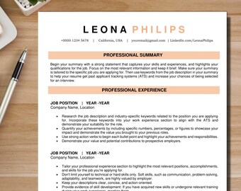 Clean Resume Template Word Minimalist Professional Resume Modern Resume ...