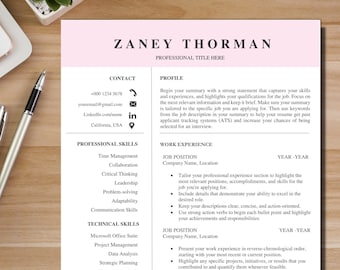 Clean Resume Template Word Minimalist Professional Resume Modern Resume ...