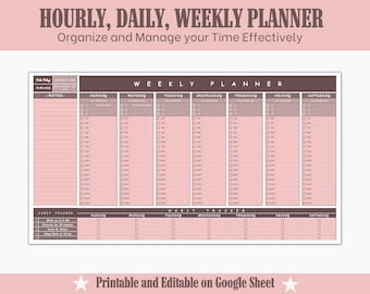 Daily Planner Template Task Tracker Google Sheet to Do List Spreadsheet ...