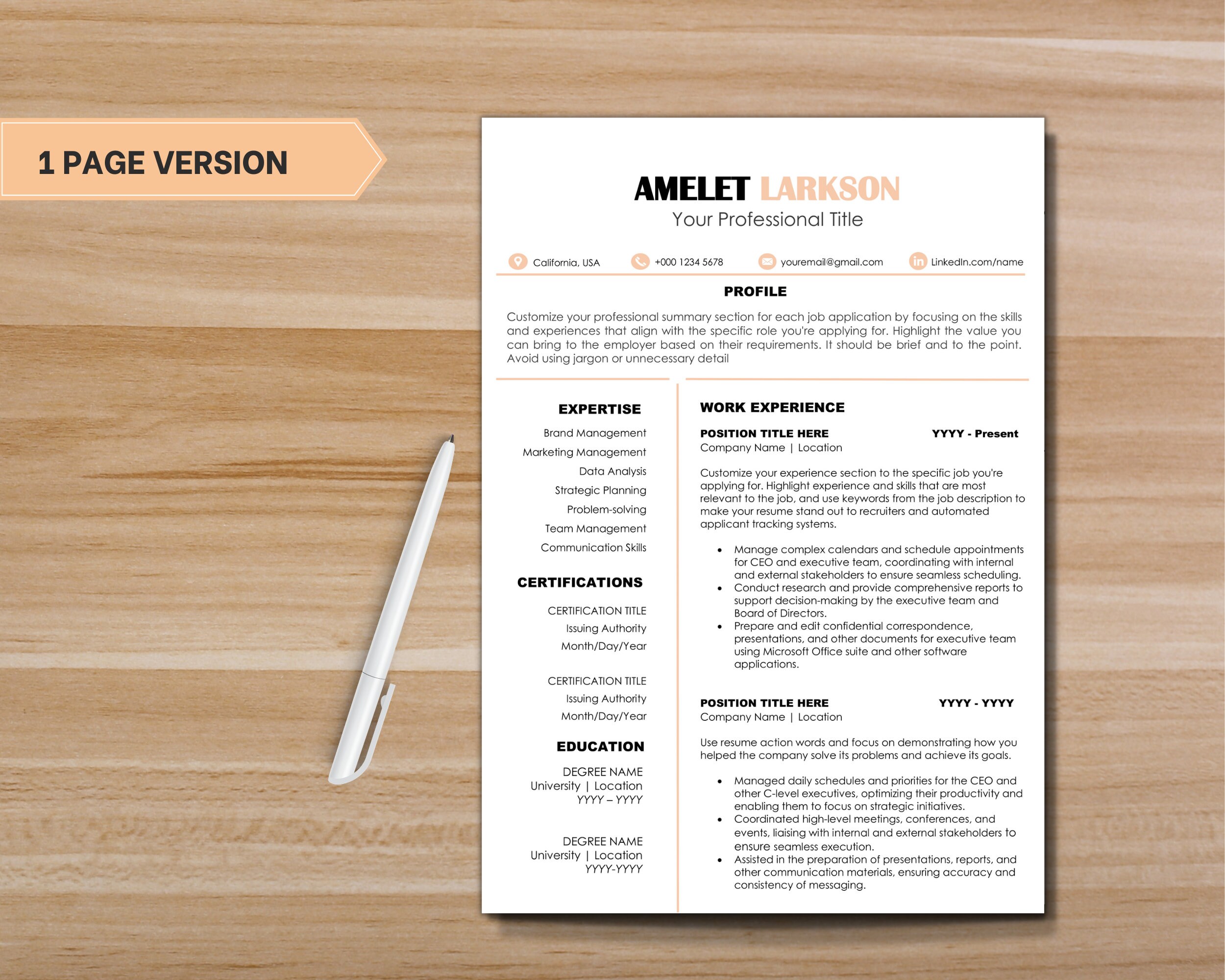 Clean Resume Template Word Minimalist Professional Resume Modern Resume ...