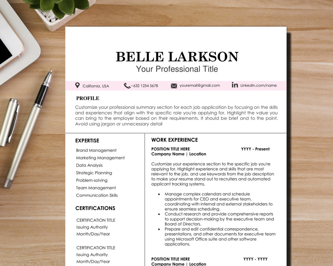 Clean Resume Template Word Minimalist Professional Resume Modern Resume ...