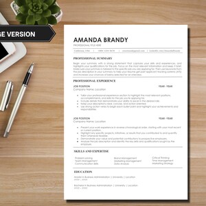 Clean Resume Template Word Minimalist Professional Resume Modern Resume ...