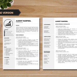 Clean Resume Template Word Minimalist Professional Resume Modern Resume ...