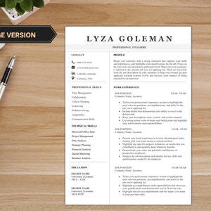 Clean Resume Template Word Minimalist Professional Resume Modern Resume ...