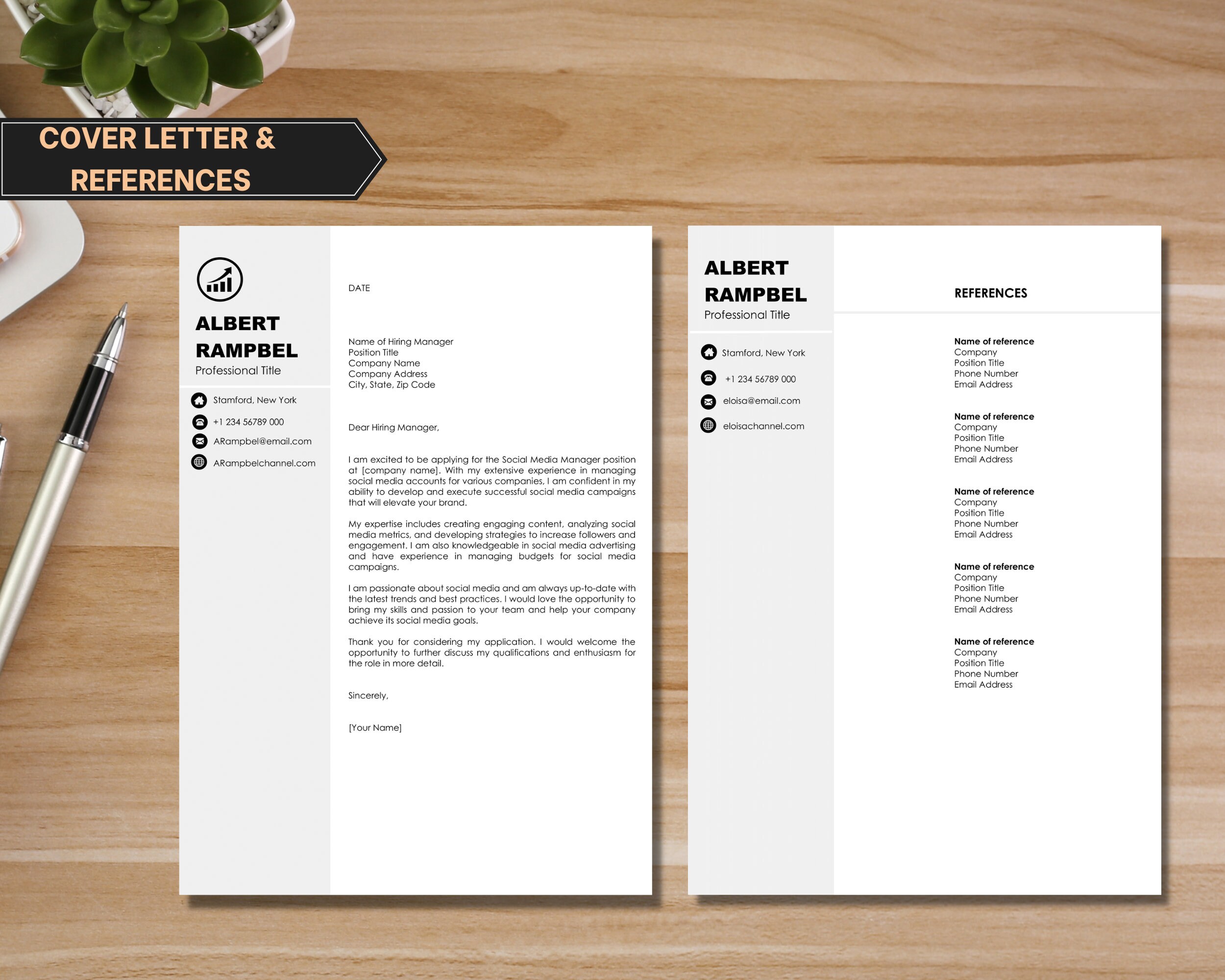 Clean Resume Template Word Minimalist Professional Resume Modern Resume ...
