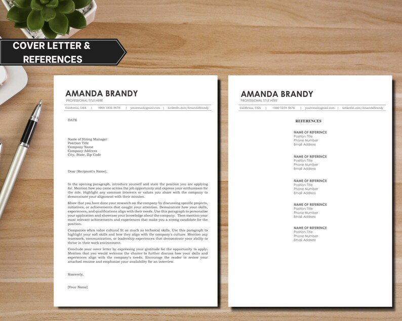 Clean Resume Template Word Minimalist Professional Resume Modern Resume ...