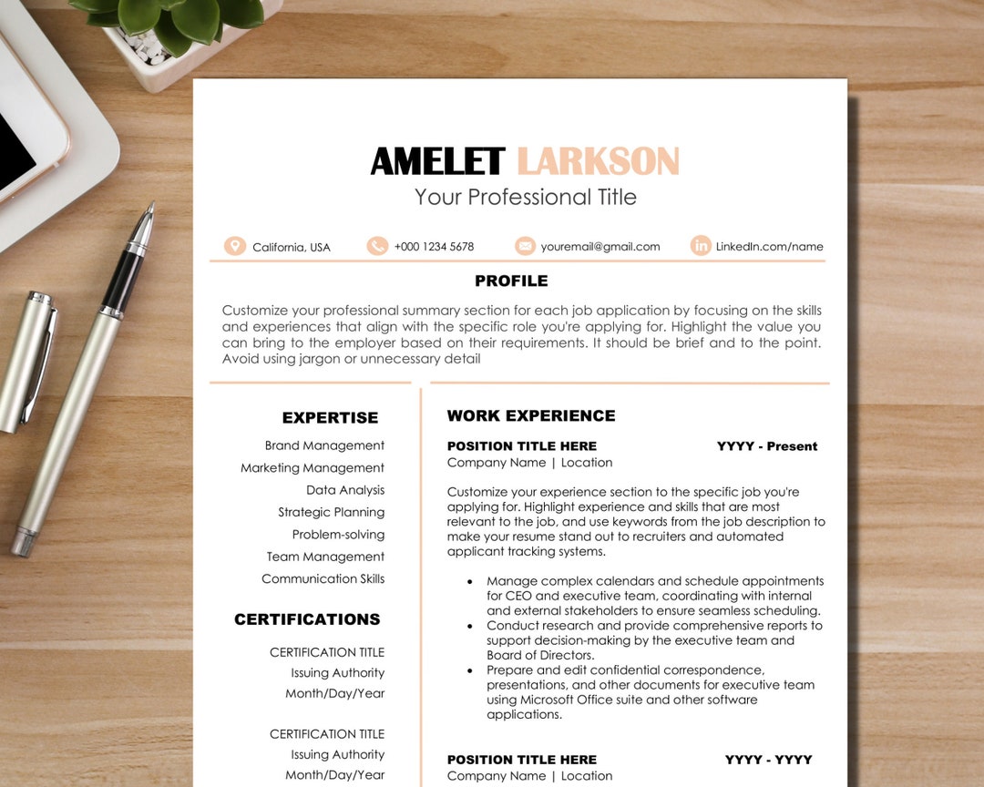 Clean Resume Template Word Minimalist Professional Resume Modern Resume ...