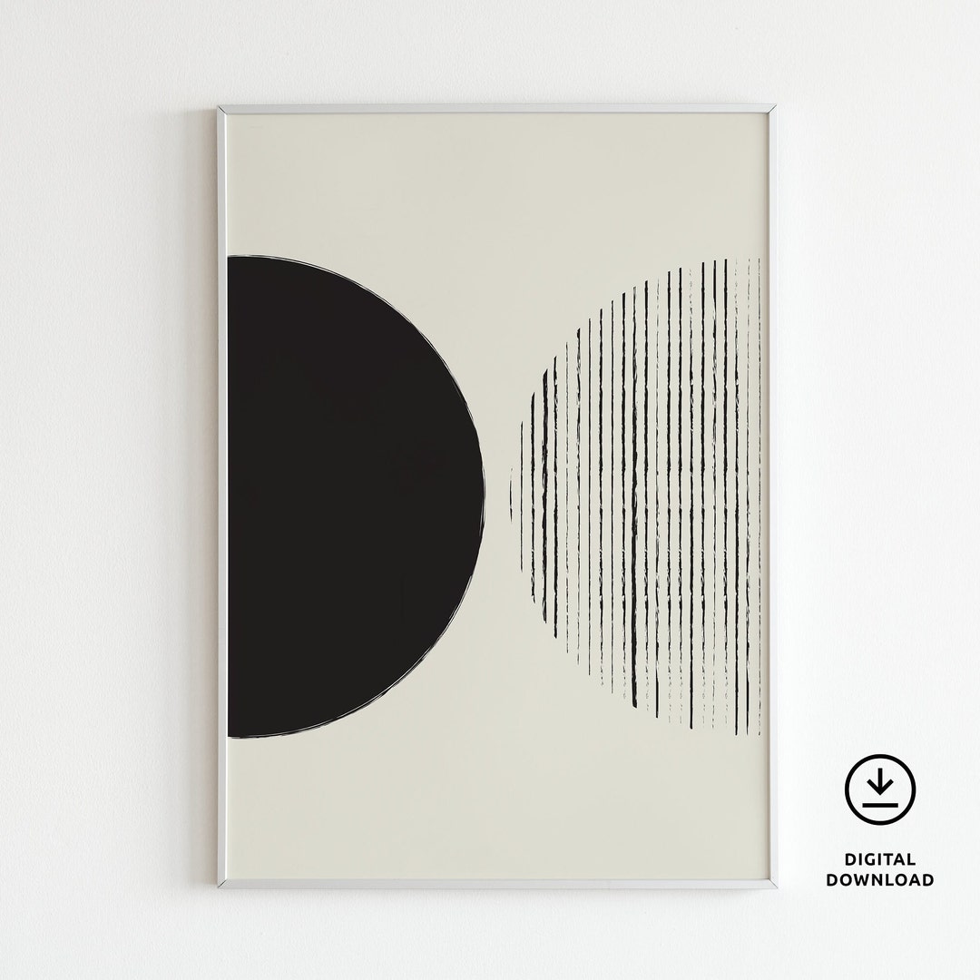 Half Circle & Lines Boho Art Abstract Art Earth Tones Printable Poster ...