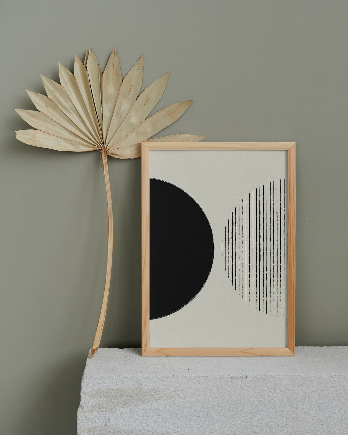 Half Circle & Lines Boho Art Abstract Art Earth Tones Printable Poster ...