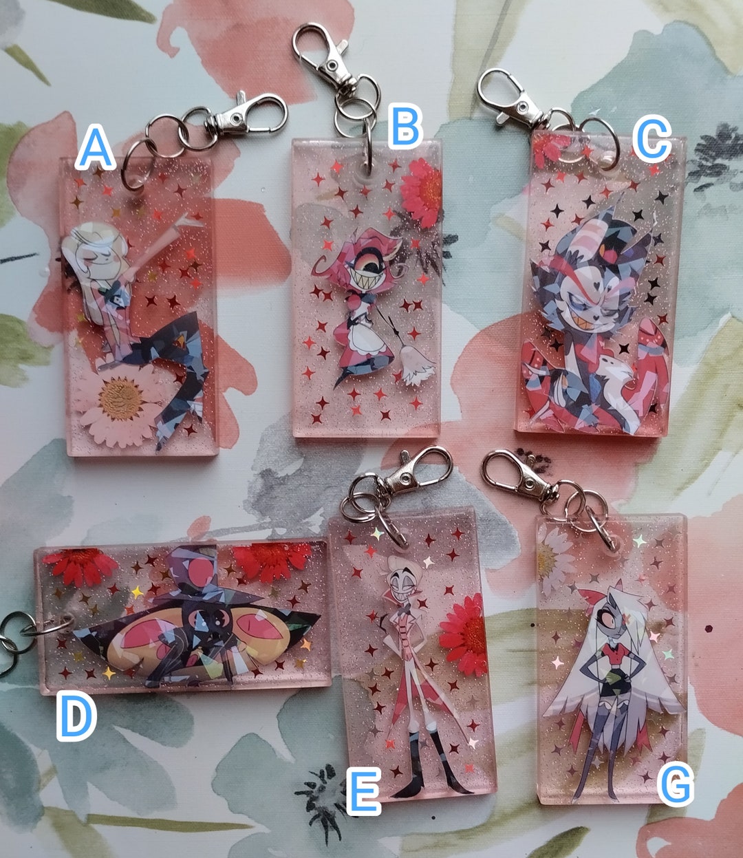 Handmade Keychains, Epoxy Resin Pendants, Cartoon Keychains - Etsy