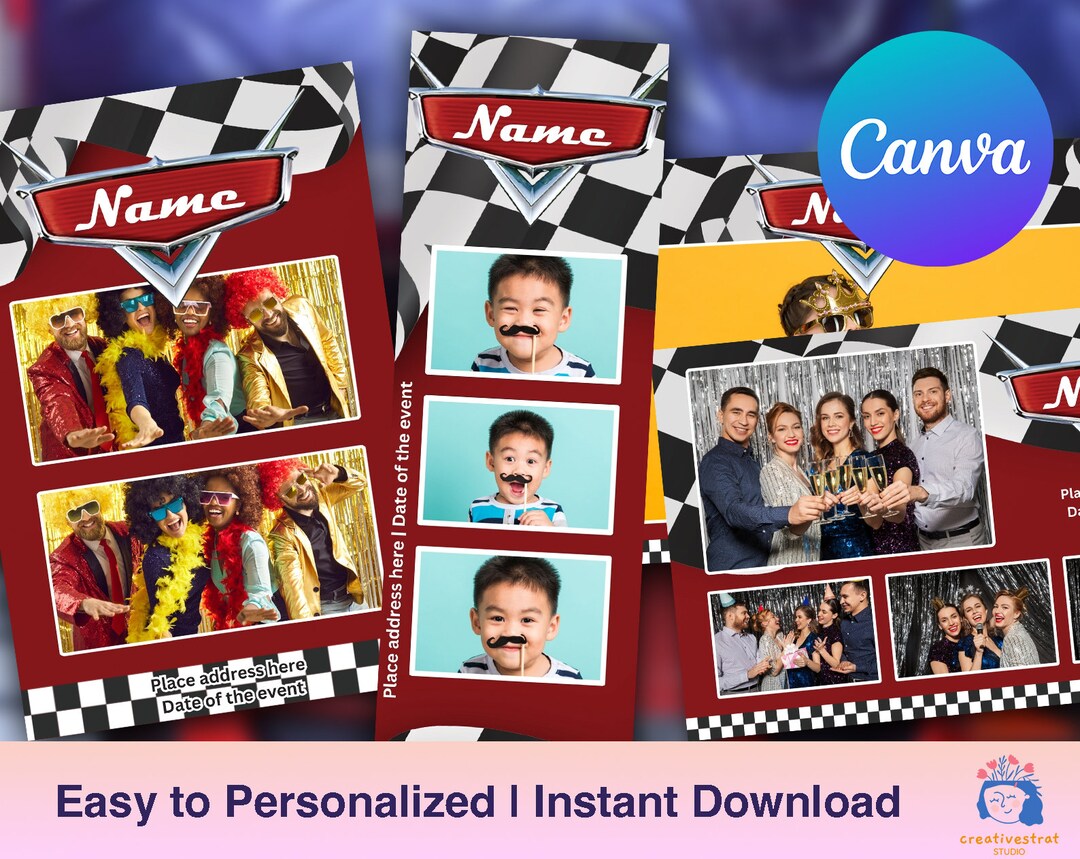 Disney Cars Photo Booth Template Lightning Mcqueen Frame for Kids ...