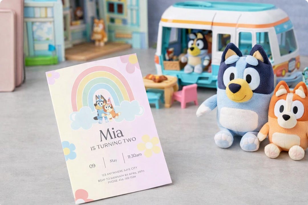 Bluey Birthday Invitation - Etsy