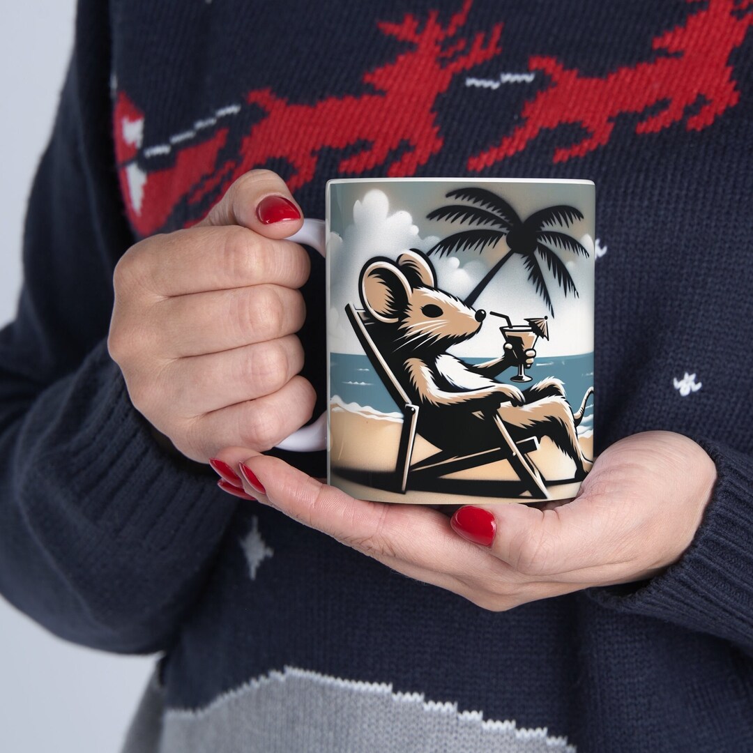 Mouse Coffee Mug Stencil Street Art Style Mug With Full Wrap Design - Etsy