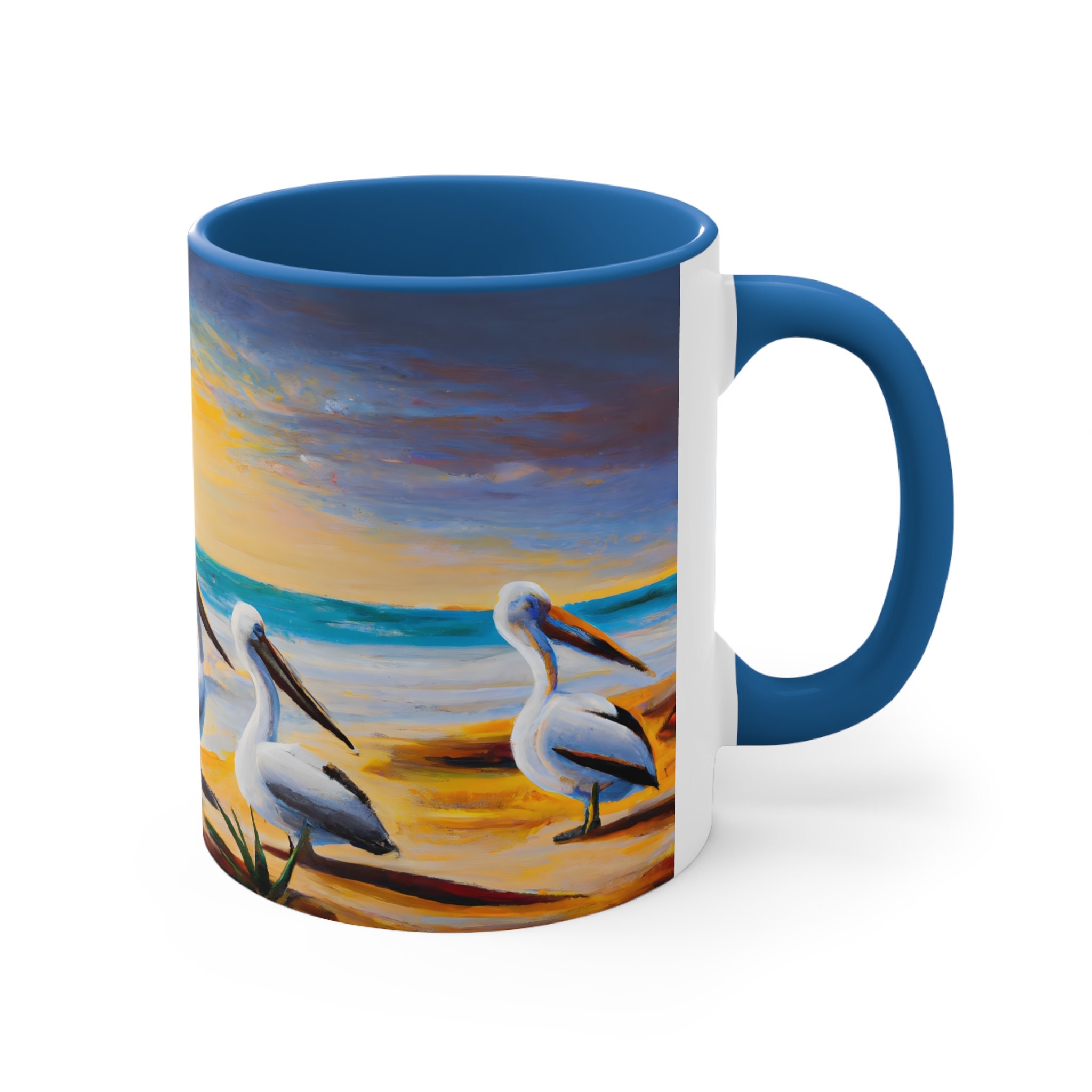 Pelicans on the Beach Coffee Mug Coffee Cup Pelican Cup Beach Mug ...