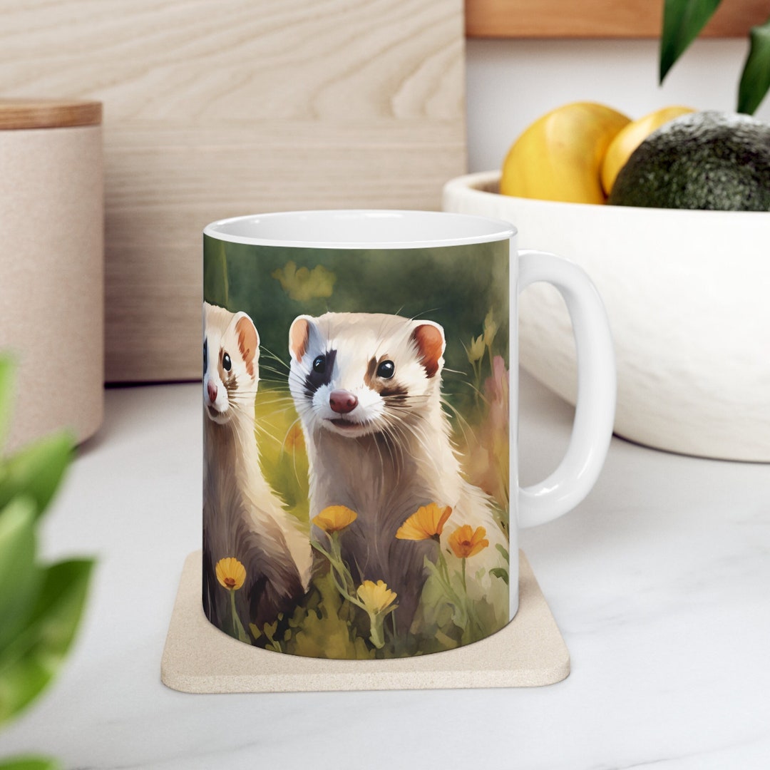 Business of Ferrets Coffee Mug With Ferrets in a Field of Wildflowers ...