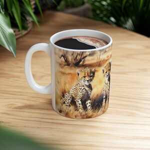 Coalition of Cheetahs Coffee Mug With Cheetah Pups - Artistic ...
