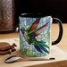 Stain-glass Hummingbird Coffee Cup Stunning Hummingbird in Stain-glass ...