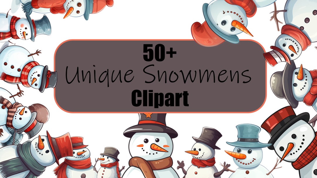 50 Unique Snowmen PNG Snowmens Clipart Snowman Gift Xmas - Etsy