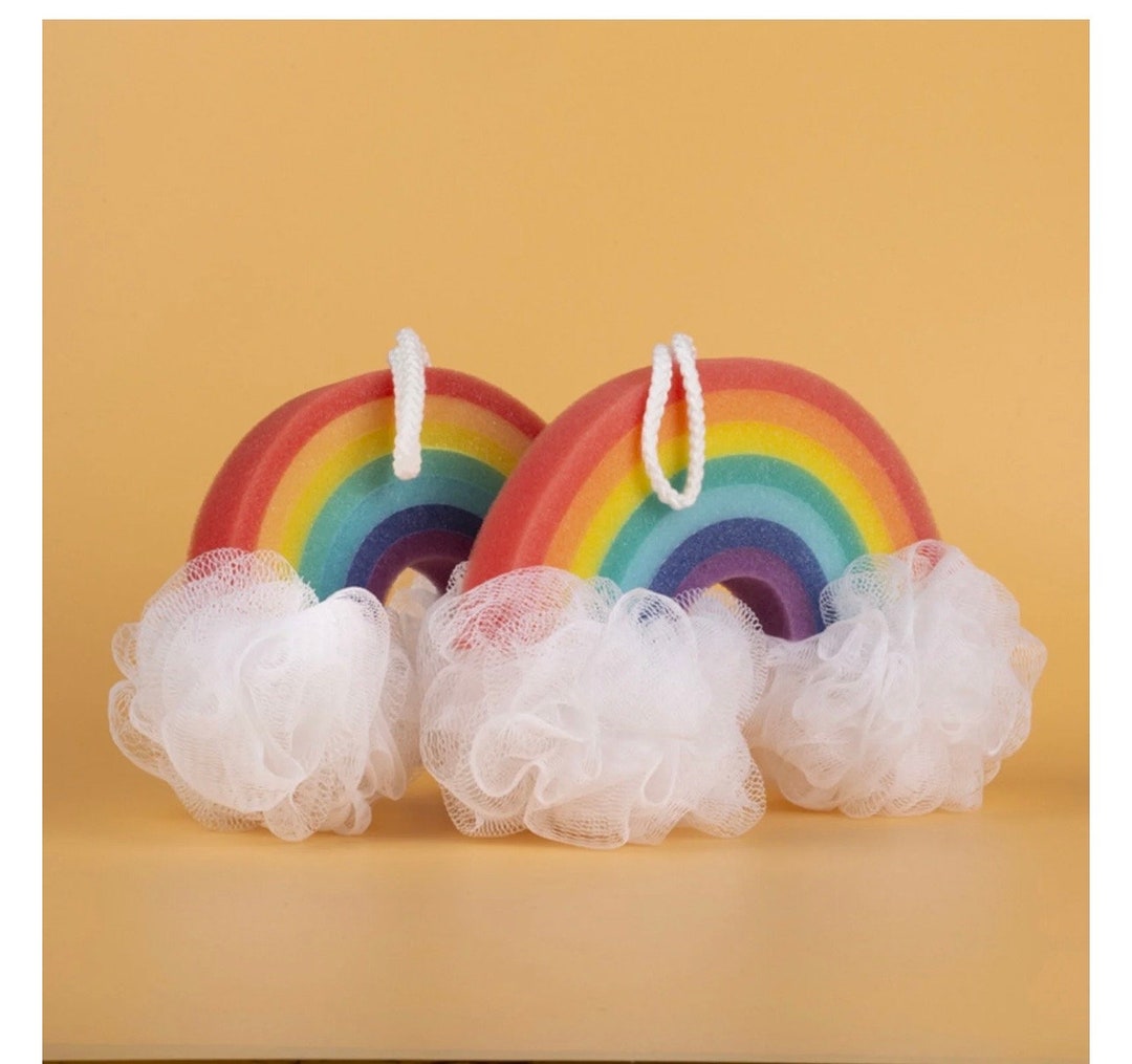 Bath Sponge Sponges Shower Baby Rainbow Kids Cloads Body Cleaner Loofah ...